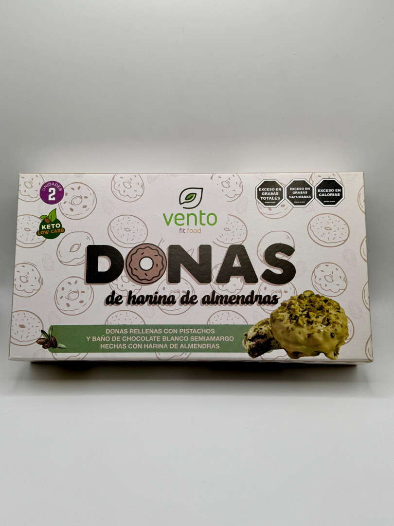 DONAS DE ALMENDRAS RELLENAS CON PISTACHO Y BAÑO BLANCO SIN AZUCAR X 2U ...